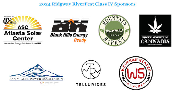 2024 Sponsor Logos Class IV – Ridgway RiverFest – Saturday June 27th, 2026